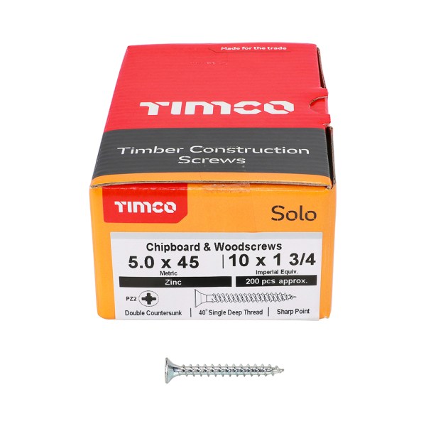 TIMco Solo Woodscrew Countersunk BZP | RC Screws