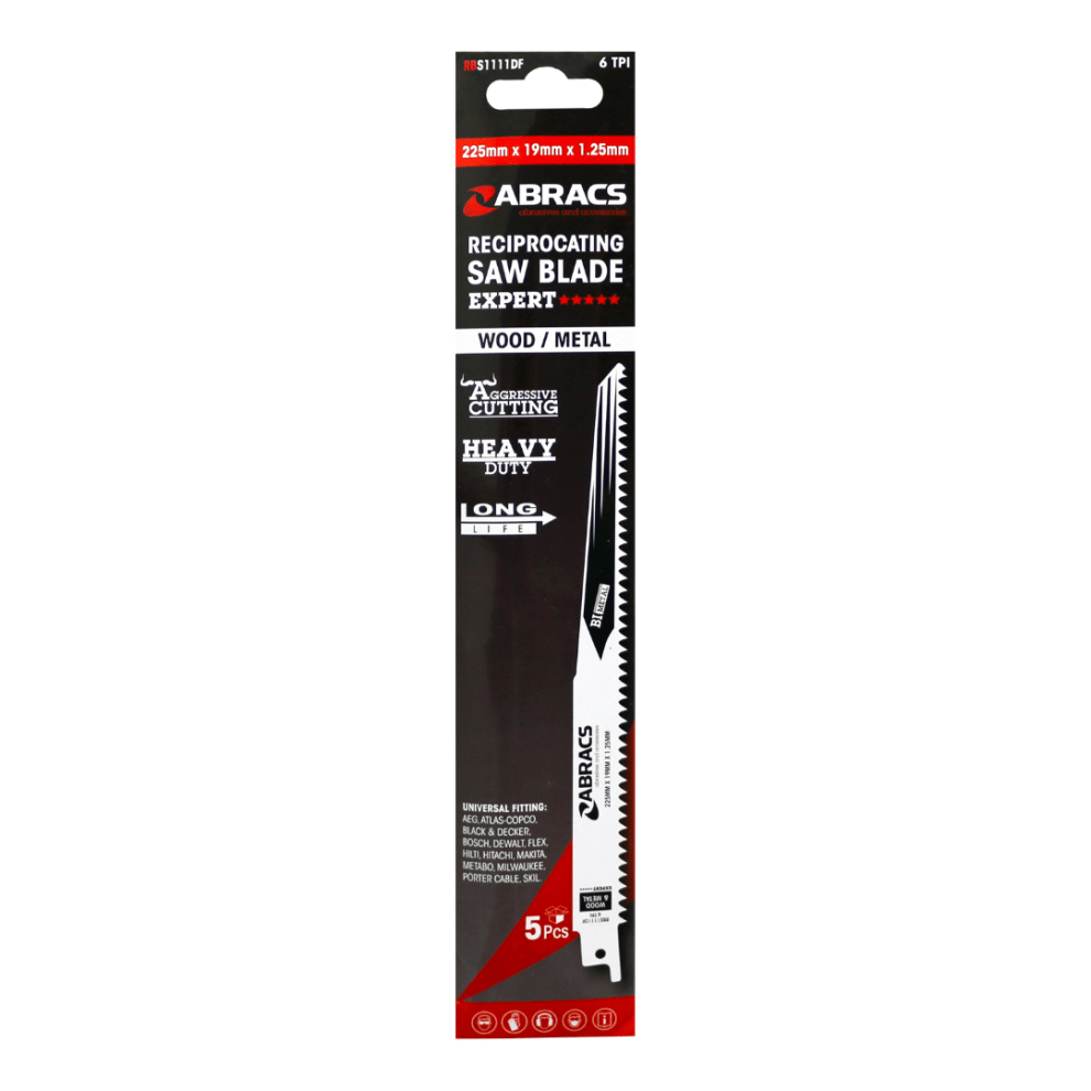 Abracs Recip Saw Blades – Wood&Metal – S1111DF – 5 Pack