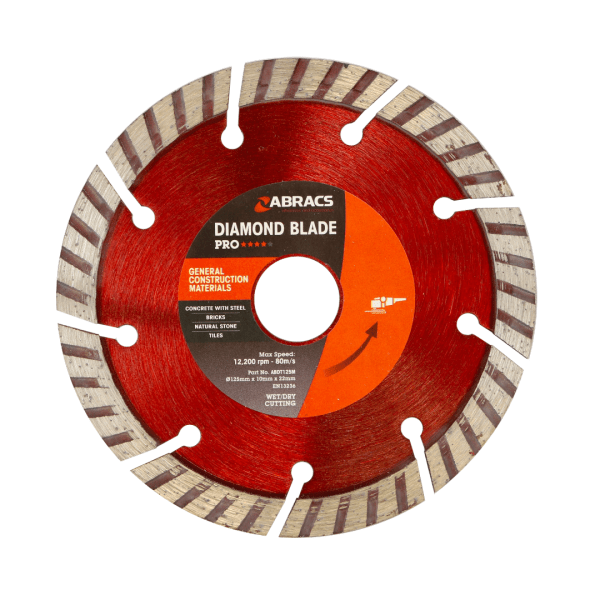 Abracs Pro General Construction Materials Diamond Blade 125mm X 22mm